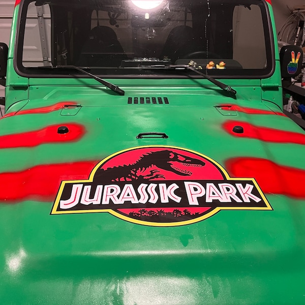 Jurassic Park Vinyl Decal Set Hood and Door High Quality Full Color Car ...