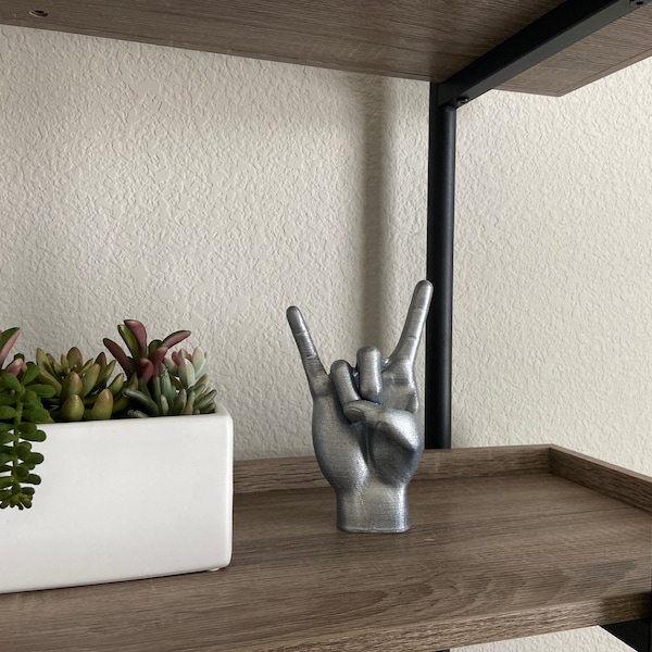 Metal Hand Rock Sign Sculpture | Handcrafted Rock and Roll Inspired ...