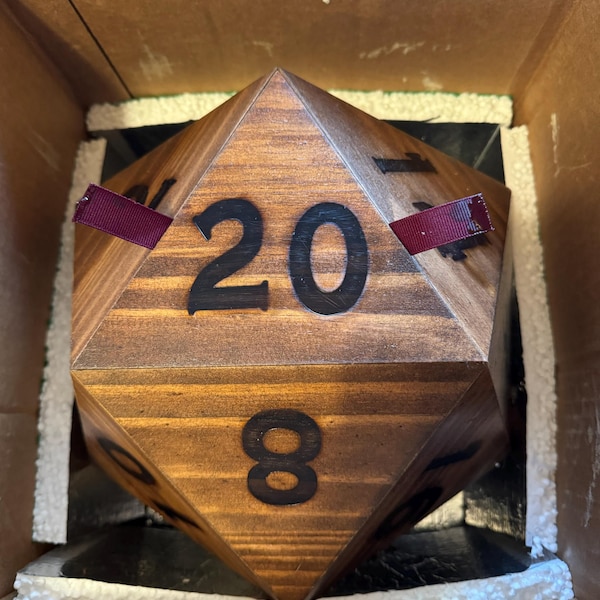 Massive D20 - Giant Twenty Sided Dice With Numbers Scorched on With Hot ...