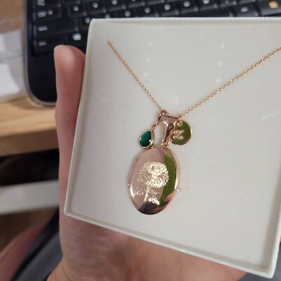 14K Gold Filled Round Photo Locket,custom Engraving,memorial Locket ...