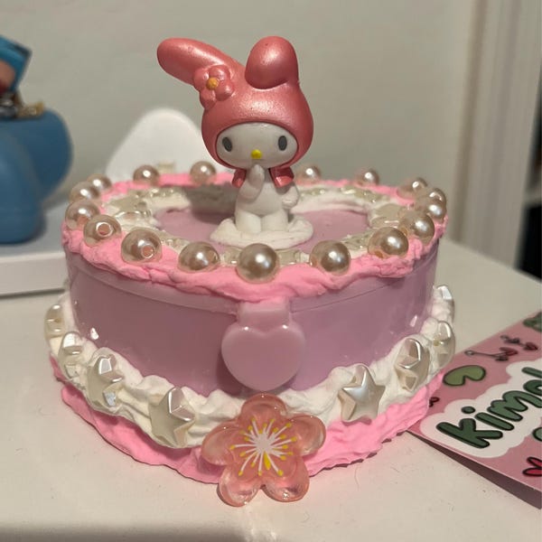 Pink and White Bunny Decoden Cake Storage Purse - Etsy