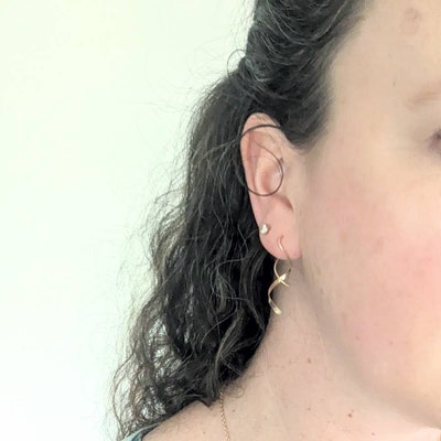 Gold Conch Hoop, Gold Filled Conch Piercing, Single Conch Hoop Earring ...