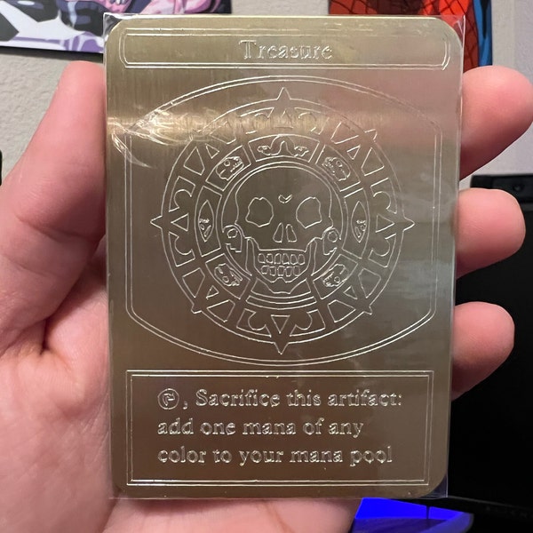Cursed Magic the Gathering Treasure Token: Etched Aluminum - Etsy