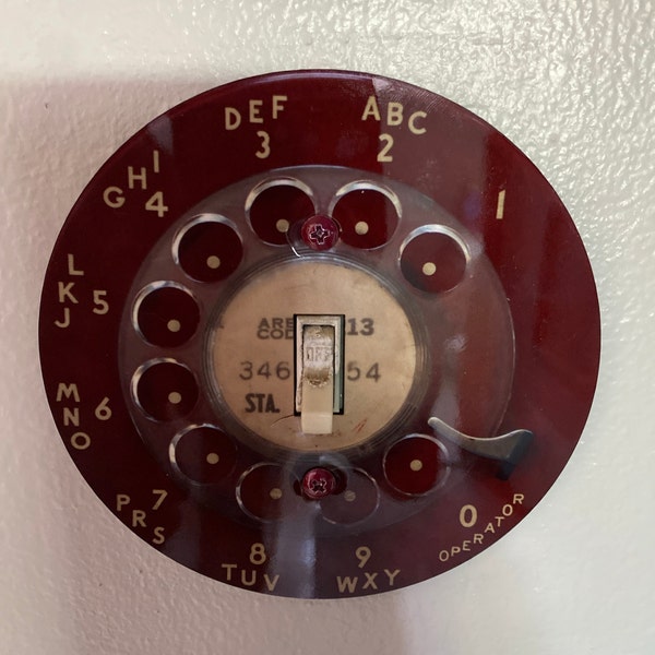 Vintage Dark Red Telephone Dial Precision Laser Cut Toggle and Decora ...