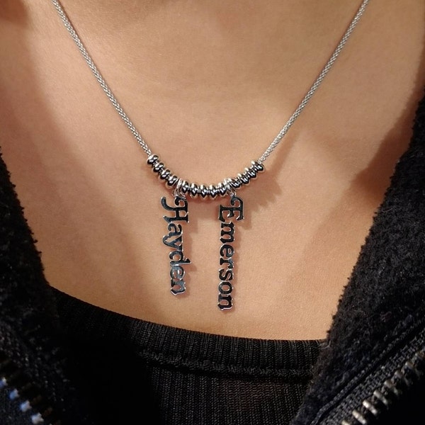 Silver Name Necklace Charm OR as a Vertical Name Necklace - Family ...