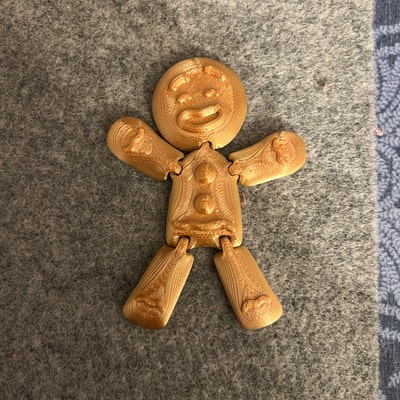 Flexi Print-in-place GINGERBREAD ORNAMENT STL for 3D Printing - Etsy