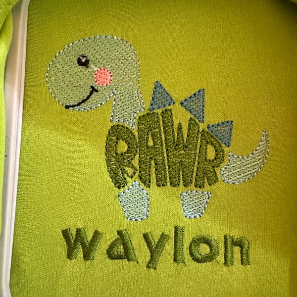 BUNDLE Girl and Boy RAWR Dinosaur Sketch Machine Embroidery Design File ...