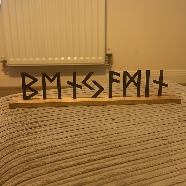 Personalized Rune Wood Sign | Norse Mythology Viking Gifts | Custom ...