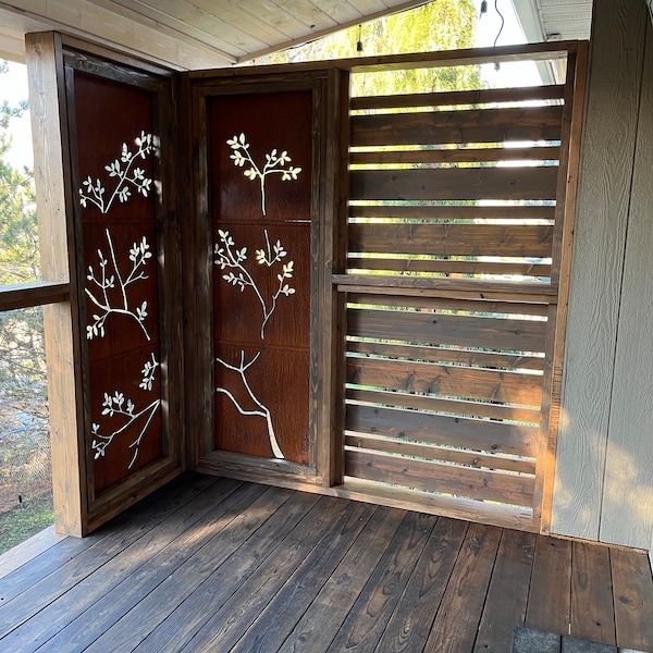 Tree & Branches Metal Privacy Screens | Rustic Garden | Yard Art Panels ...