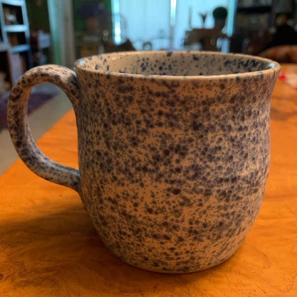 Farmhouse Pottery Blue White Matte Mug, Rustic Wheel Thrown Ceramic Cup ...