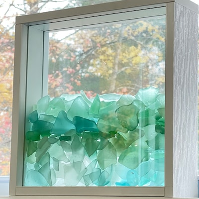 Dreamcatcher Stand up Sea and Beach Glass Display Window With Dividers ...