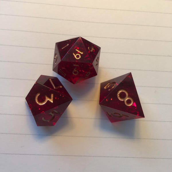 Red Polyhedral Sharp Edge Dnd Gem Dice Holographic Iridescent - Etsy UK