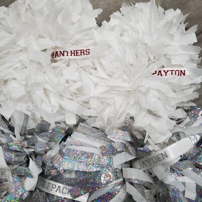 Pom Pom Tags Set of 2 Cheer Cheerleader Name Personalized Team Gift ...