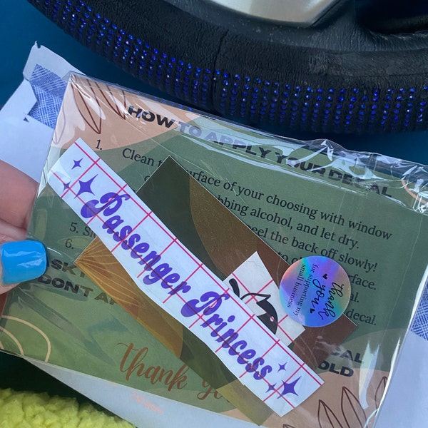 Passenger Princess Car Decal, Permanent Vinyl Mirror Sticker - Etsy