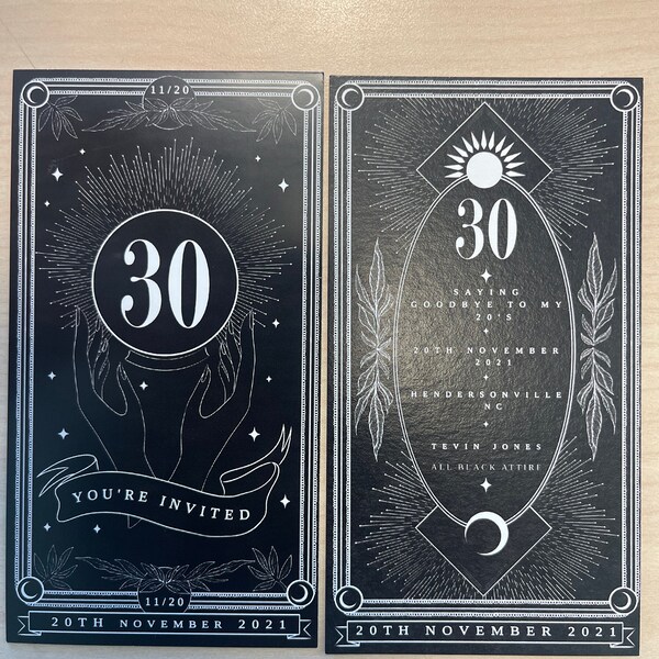 Printable 'crystal Ball' Tarot Card Party Dave the Date, Personalised ...