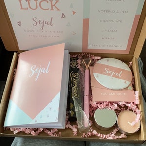 Personalised Good Luck Gift Box, Letter Box Gifts, Good Luck Present ...
