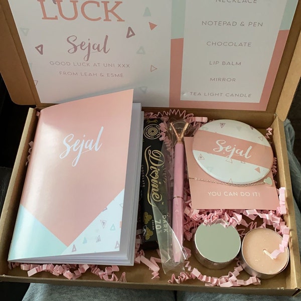 Personalised Good Luck Gift Box, Letter Box Gifts, Good Luck Present ...