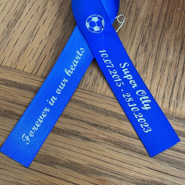 RIP Personalised Funeral Ribbons. Shaped Memorial Ribbons Ribbon With ...