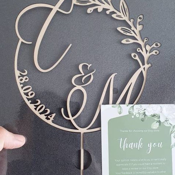 Custom Initial Wedding Cake Toppers, Gold Cake Topper for Wedding ...