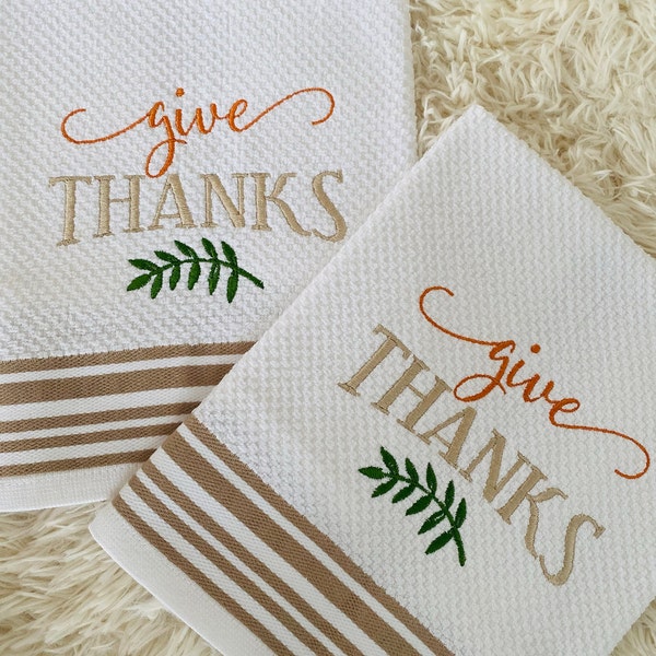 Give Thanks Thanksgiving Embroidery Design for Embroidery Machine ...