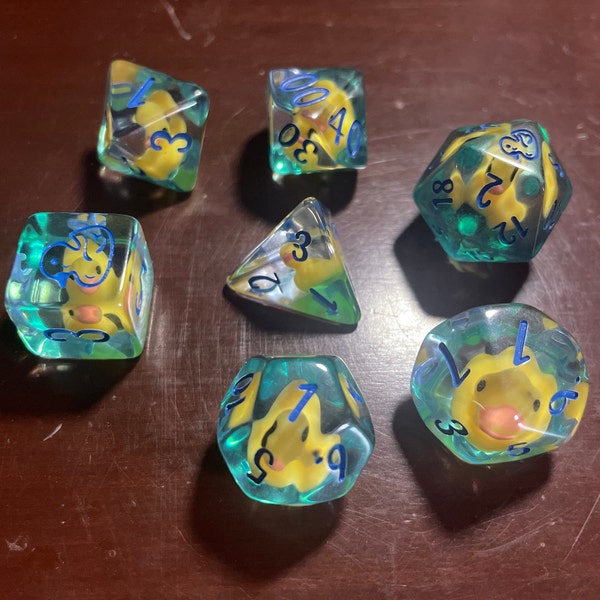 Ducky Dnd Dice Set Critical Role D20 Polyhedral Duck Dice Set for ...