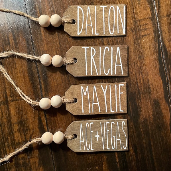 Rae Dunn Inspired Name Tags | Personalized Wood Stocking Tags ...