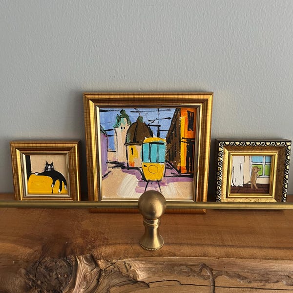 Robin Birds Oil Painting With Gold Leaf Framed 2x2 Gold Leaf Art Robin ...