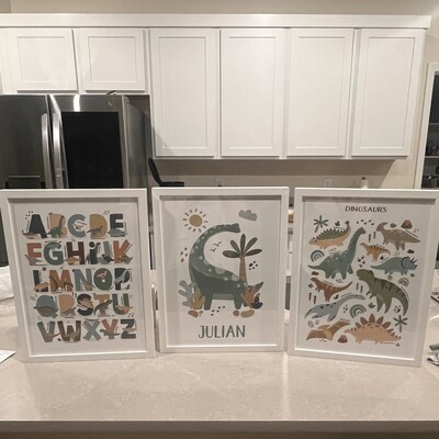 Set of 2 Safari Alphabet Numbers Print, ABC Print, Safari Animals Print ...