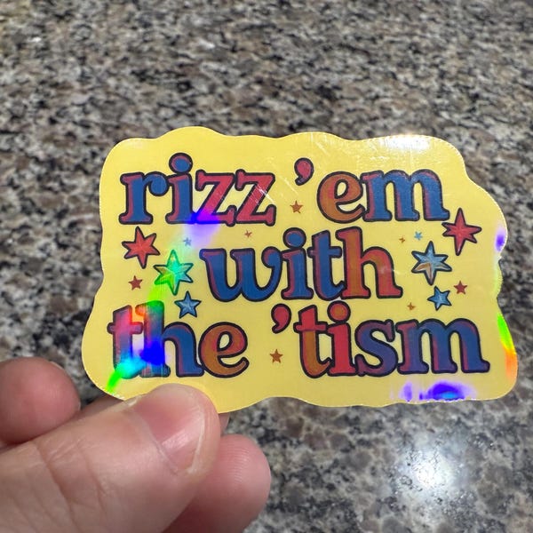 Rizz 'em With the 'tism Sticker: Autism Awareness Decal - Etsy