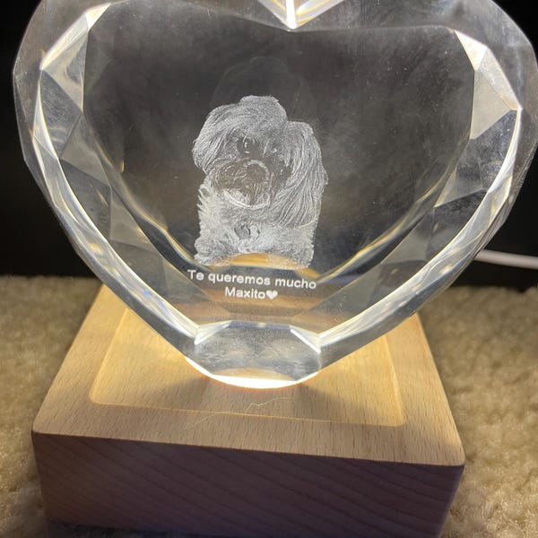 3D Crystal Photo Portrait Personalized With Your Photo, Personalized 3D ...