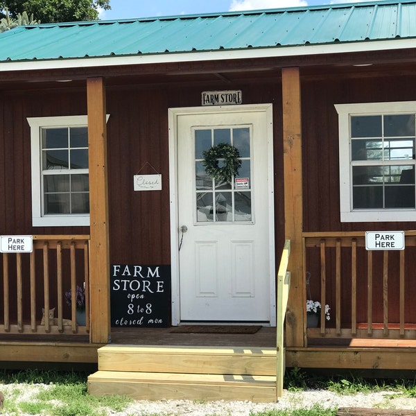 Farm Store Sign - Metal Sign - White Rustic Looking Aluminum Sign ...