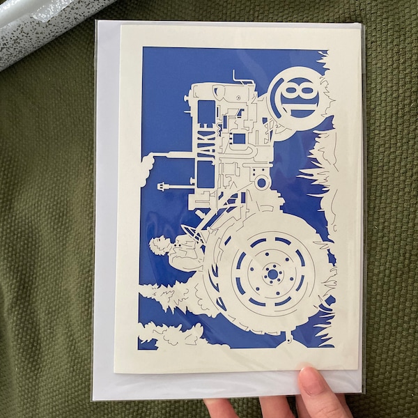 The Farmers Field, Tractor Card, Personalised Birthday Card, Farming ...