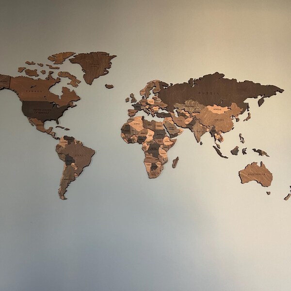 3D Cork World Map, Travel Pin Board, Push Pin Map, Wall Art World Map ...