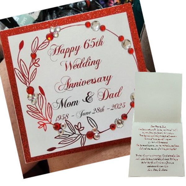 Sapphire Anniversary Card|65th Anniversary|parents - Etsy