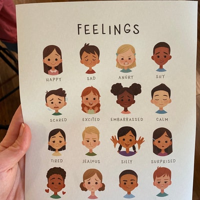 Feelings Poster, Emotions Chart, Classroom Decor, Montessori Homeschool ...