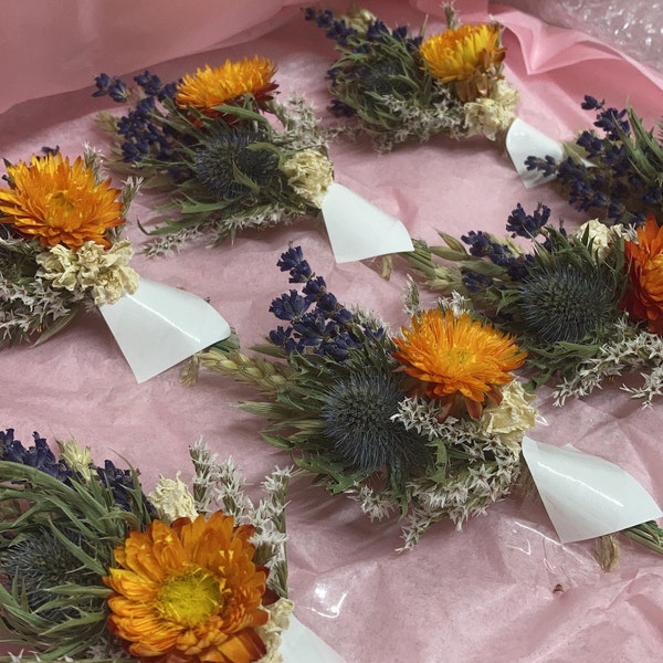 Dried Flower Buttonholes. Autumn Thistle Design by Florence and Flowers ...