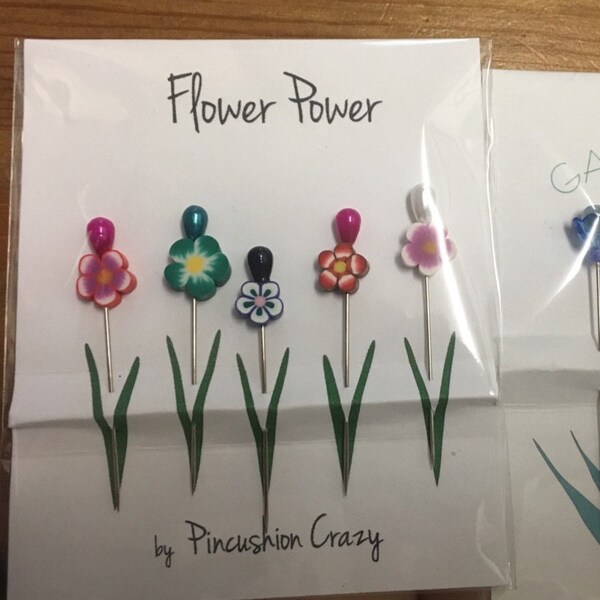 Counting Pins - Flower Sewing Pins - Flower Power - 1 1/2” Long Flower ...