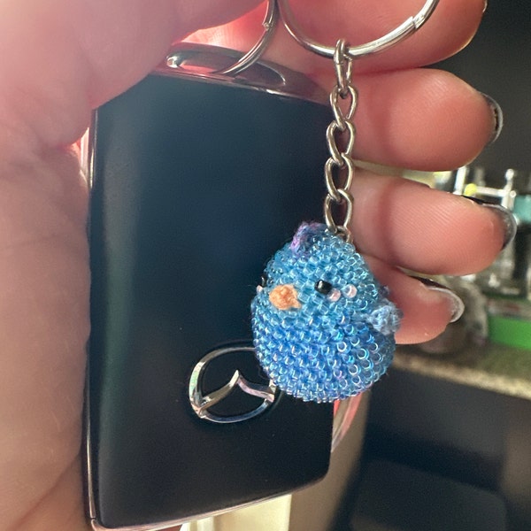 Bead Crochet Mini Chicken Keychain With Different Color Options - Etsy