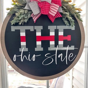 Ohio State Door Hanger Ohio State Buckeyes Ohio State Wreath the Ohio ...