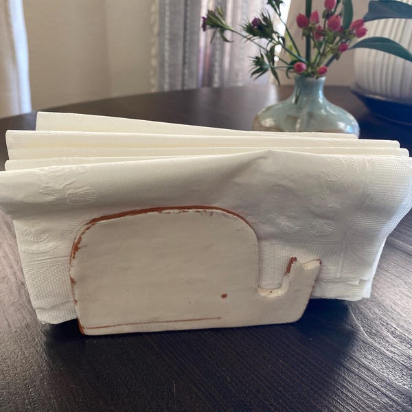 White Whale-kitchen Decor- Sponge Holder-napkin Holder-ceramics and ...