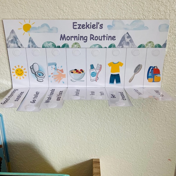 Personalised Handmade Visual Routine Chart Morning /evening Learning ...