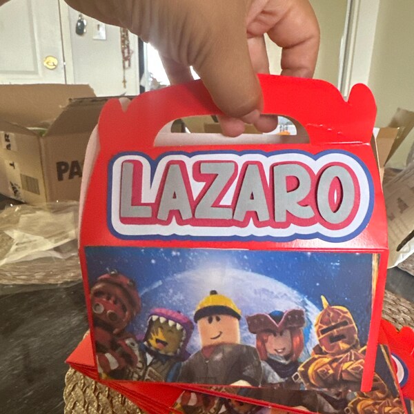 Roblox Party Favor Boxes - Roblox Gable Boxes - Birthday Party Favors ...