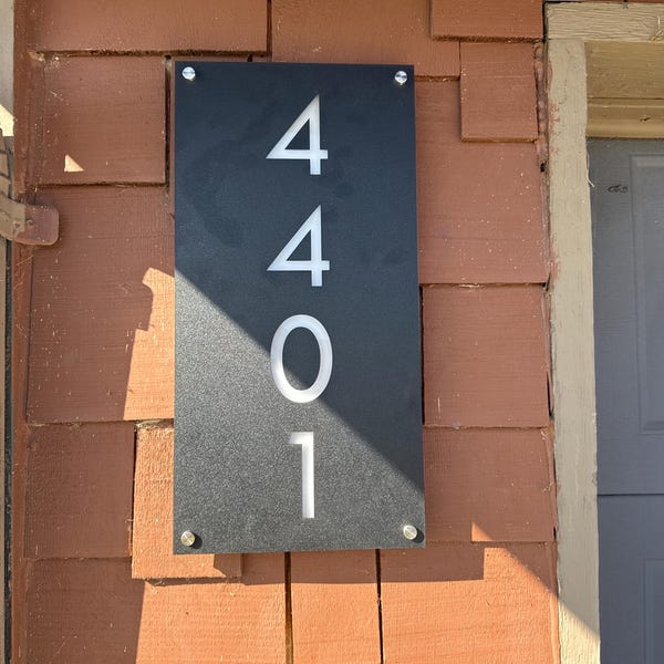 Custom Illuminated LED House Sign Modern , LED House Number, Vertical ...