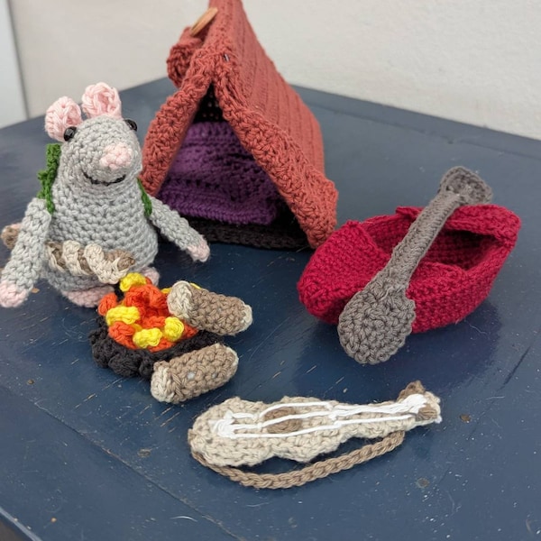Camping Mouse Crochet Pattern, Tent, Kayak, Campfire & Accessories - Etsy