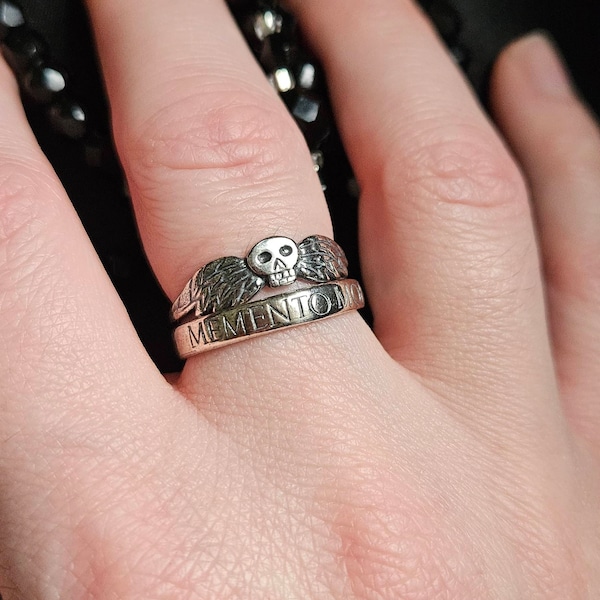 Mini Taphophile Ring in Sterling Silver Memento Mori Skull - Etsy