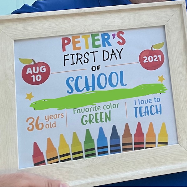 Editable First Day of School Sign, Personalized School Sign, Printable ...