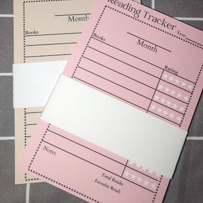 6 Book Review Cards 4.5x6.5 Pink, Sky Blue, Mint, and Pastel Brown ...