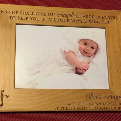 Personalized Baptism Picture Frame by Lifetime Creations: Engraved Baby ...