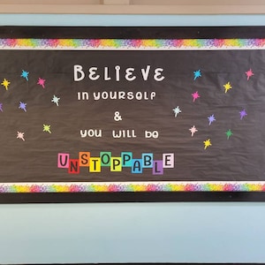 BELIEVE IN YOURSELF Bulletin Board Kit Letters Classroom Decoration ...