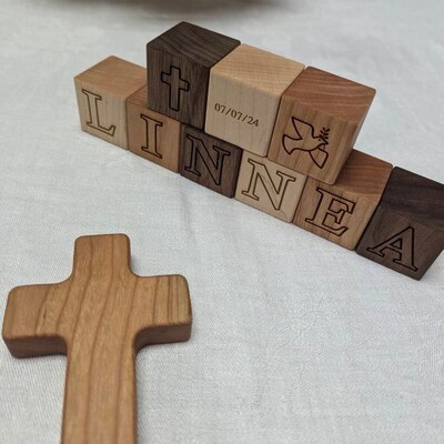BAPTISM NAME BLOCKS Personalized Baby or Child's Christening or ...